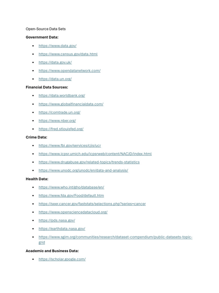 Open-source datasets | PDF | Creative Commons License | Creative Commons