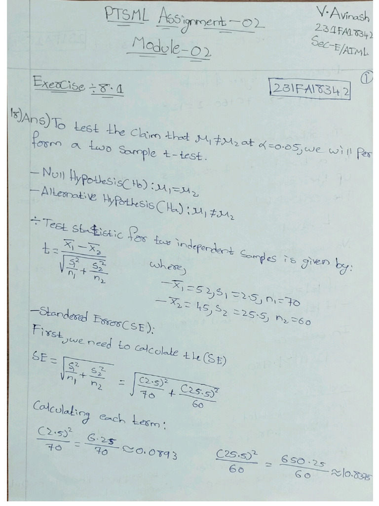 231fa18342 Ptsml Assignment -02 m2 | PDF