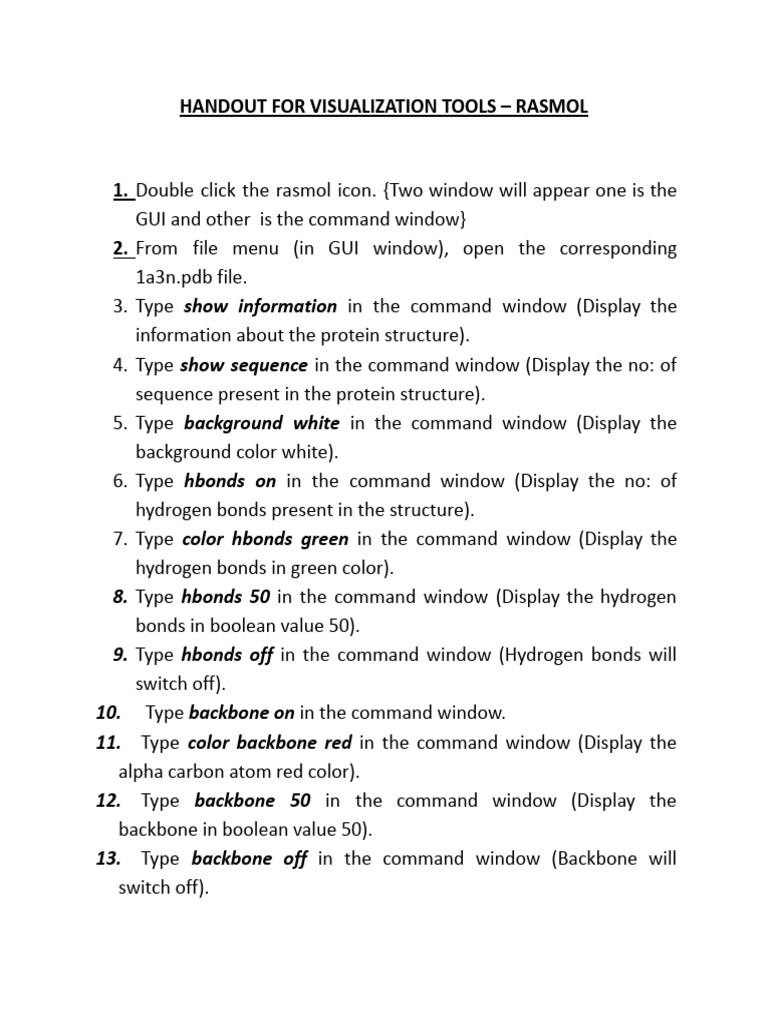 Handout For Visualization Tools | PDF | Physical Chemistry | Chemistry