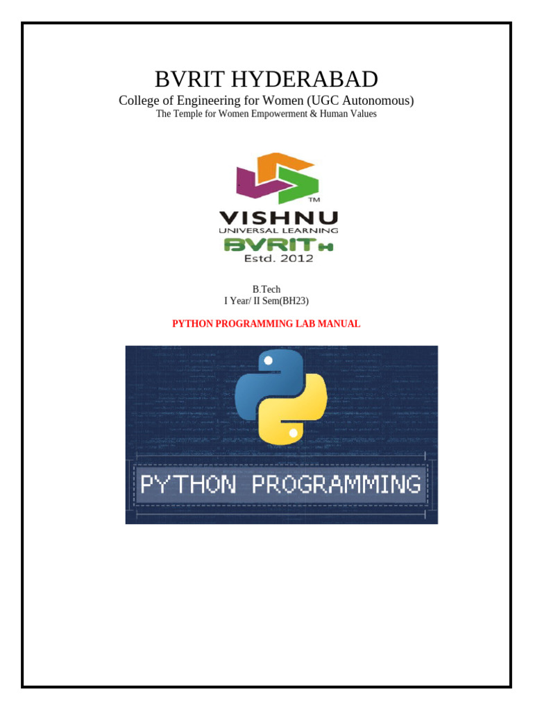 PP LabManual BH23 24batch | PDF | Python (Programming Language) | String (Computer Science)