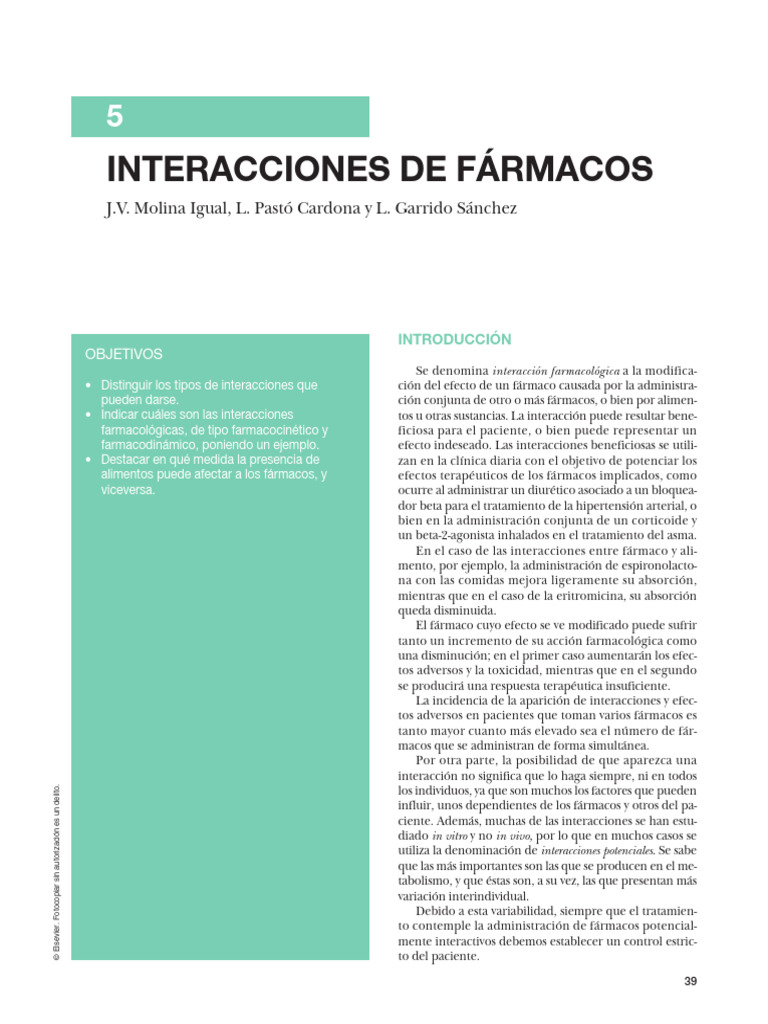 Interacciones Farmacológicas | PDF | Medicamentos con receta | Farmacocinética
