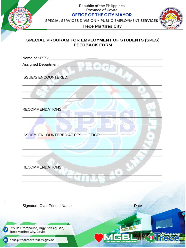 SPES Feedback Form for Students | PDF