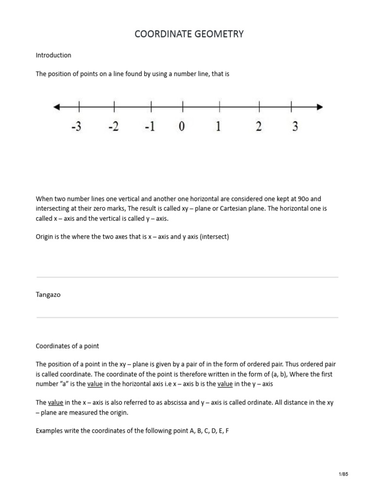 Lecture 1 - COORDINATE GEOMETRY | PDF | Cartesian Coordinate System ... Lecture 1 - COORDINATE GEOMETRY | PDF | Cartesian Coordinate System ...