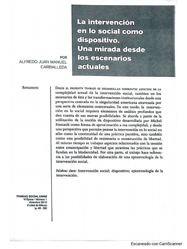 la intervención en lo social | PDF