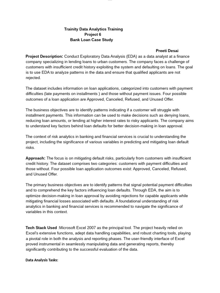 Trainity Data Analytics Training Project 6 | PDF | Data Analysis ...