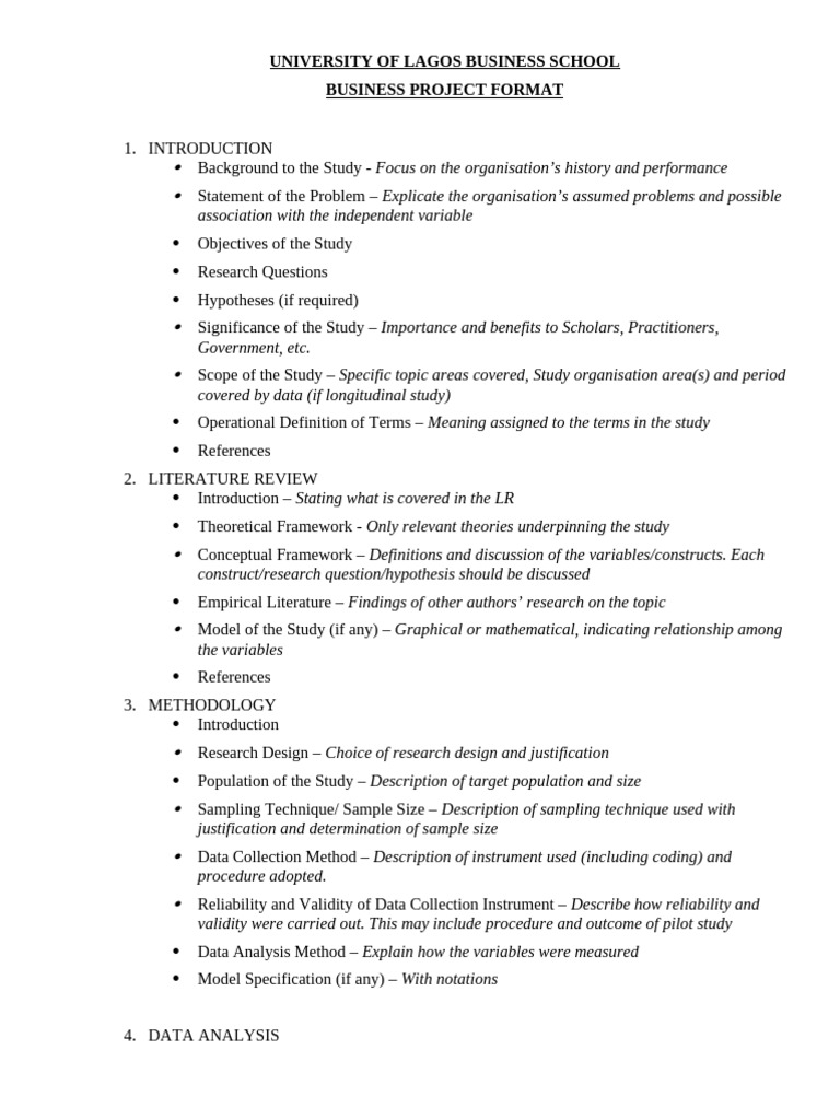 ULBS EMBA PROJECT FORMAT | PDF | Hypothesis | Methodology