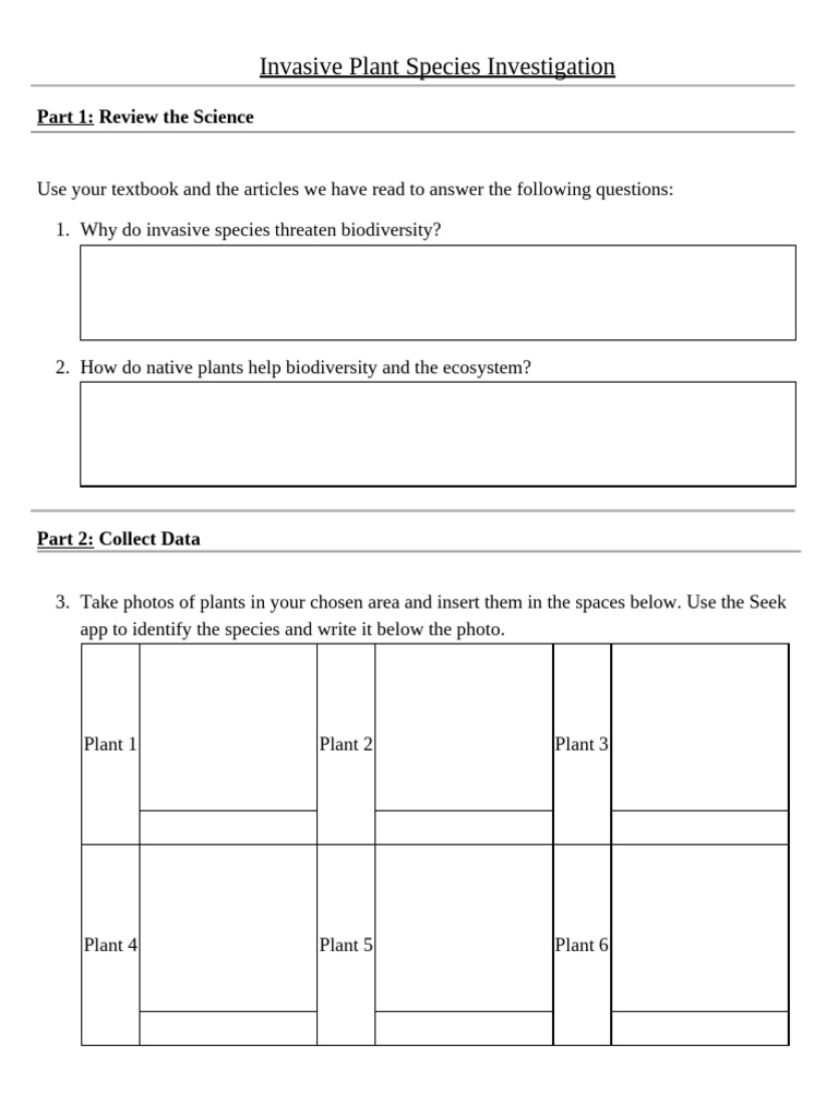 Invasive Plant Species Investigation | PDF | Invasive Species | Species