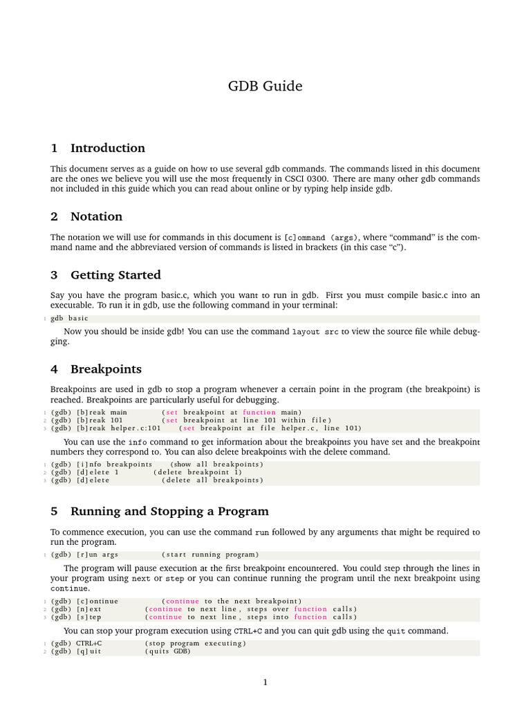 GDB_Guide | PDF | Computer Engineering | Software Engineering GDB_Guide | PDF | Computer Engineering | Software Engineering