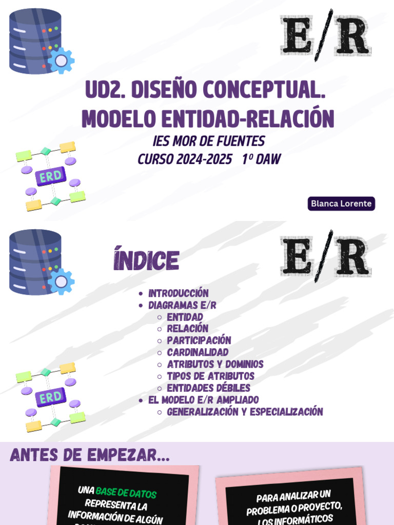 UD 02. Diseño Conceptual. Modelo Entidad - Relación PDF | PDF | Bases ...
