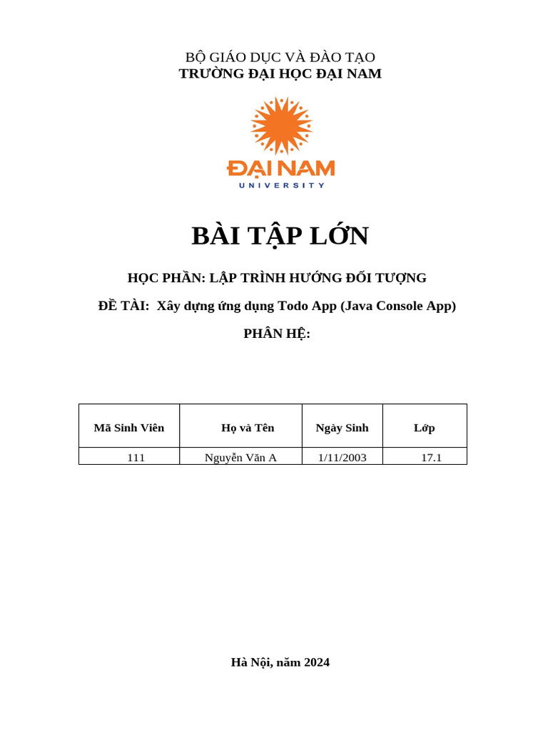 DNU - Mau Bao Cao BTL - Google Sheet | PDF