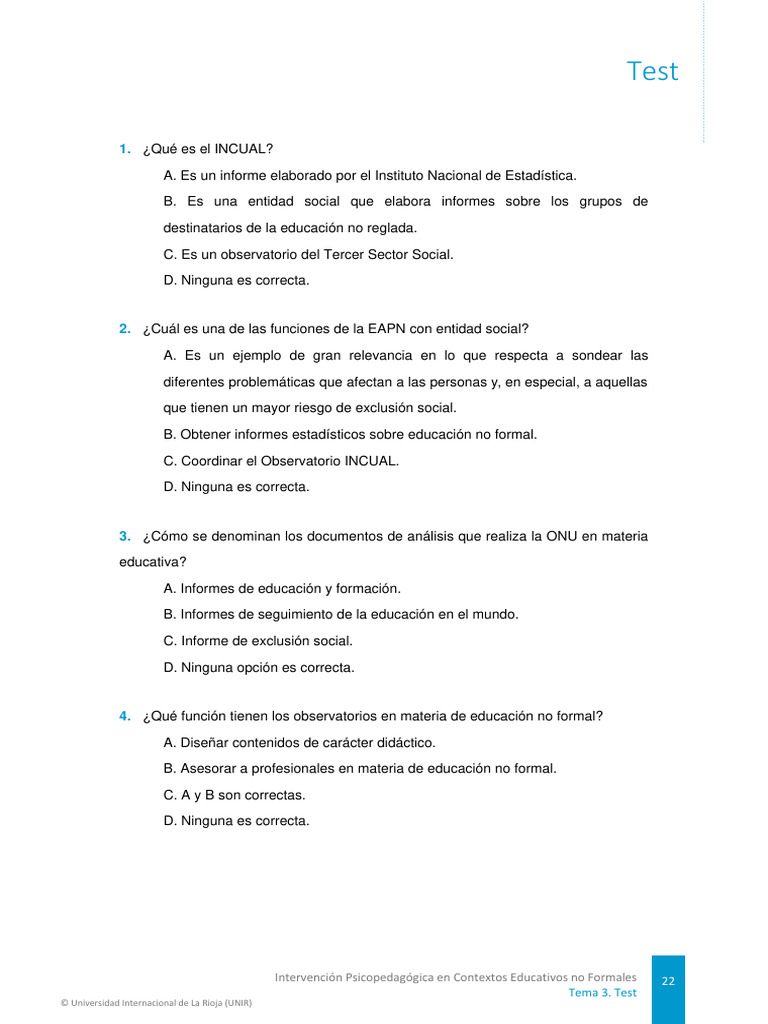 Test Tema 3 | PDF | Ciencias sociales | Relaciones personales, crianza ...
