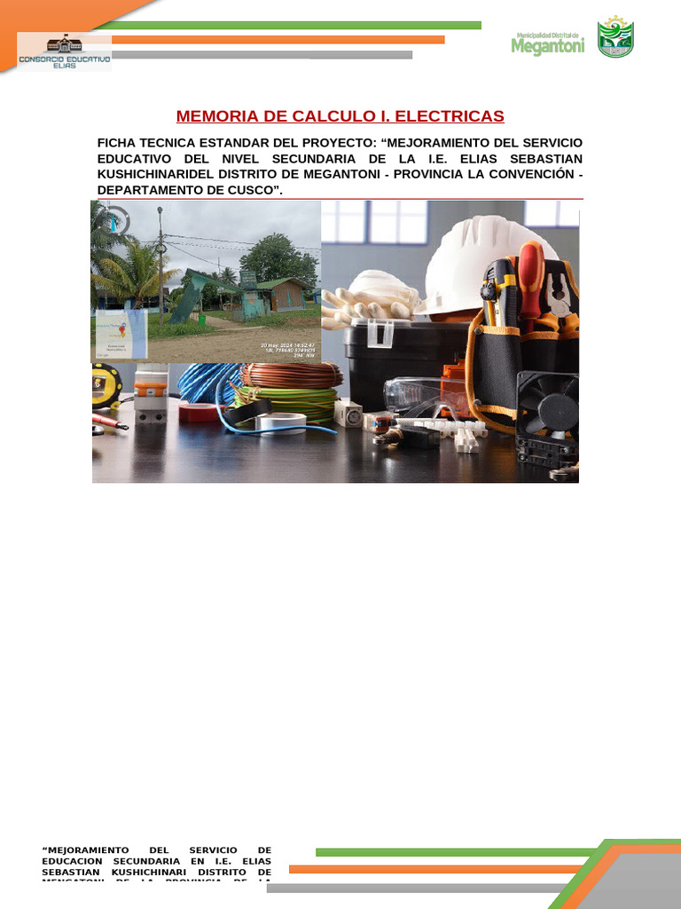 Memoria de Calculo de Instalaciones Electricas | PDF | Ingenieria Eléctrica | Cableado eléctrico