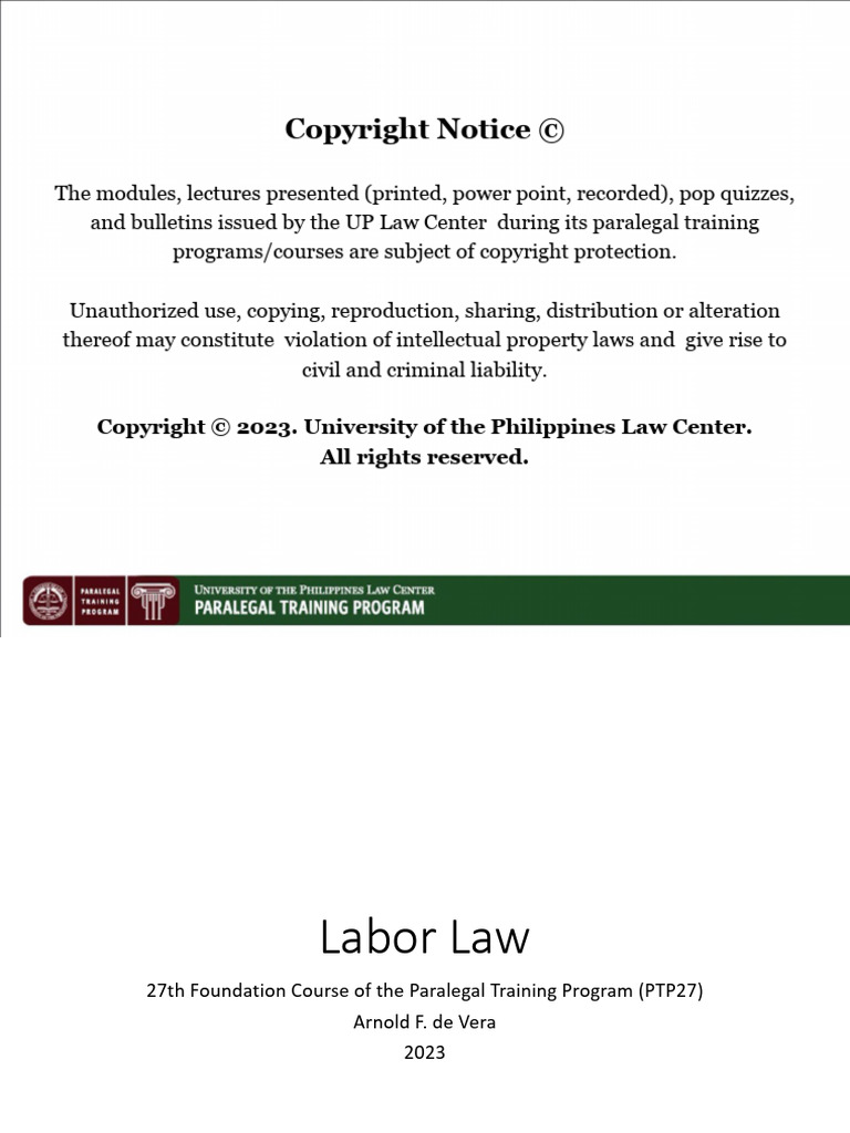 Module 24 - Labor Law PPT - 010020 | PDF | Employment | Overtime
