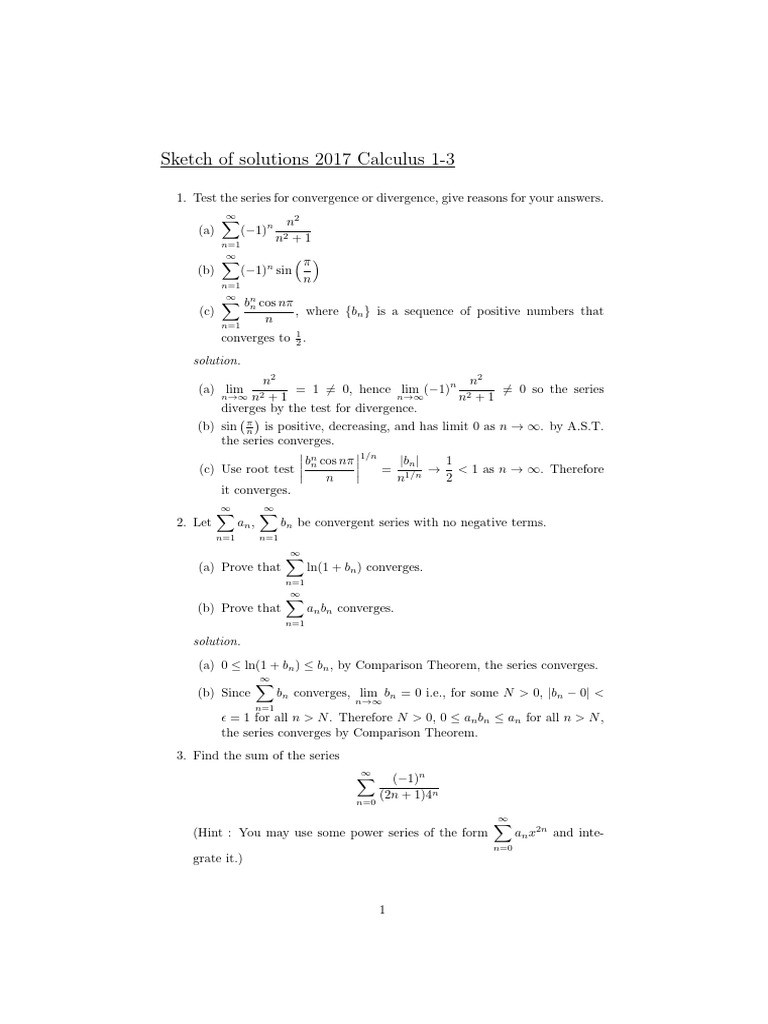 2017a-3-sol | PDF | Mathematics | Complex Analysis