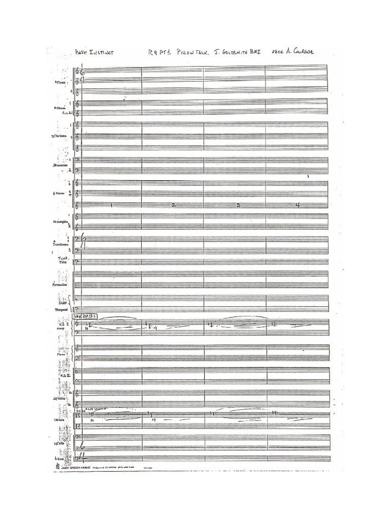 Jerry Goldsmith - Basic Instinct - Pillow Talk | PDF