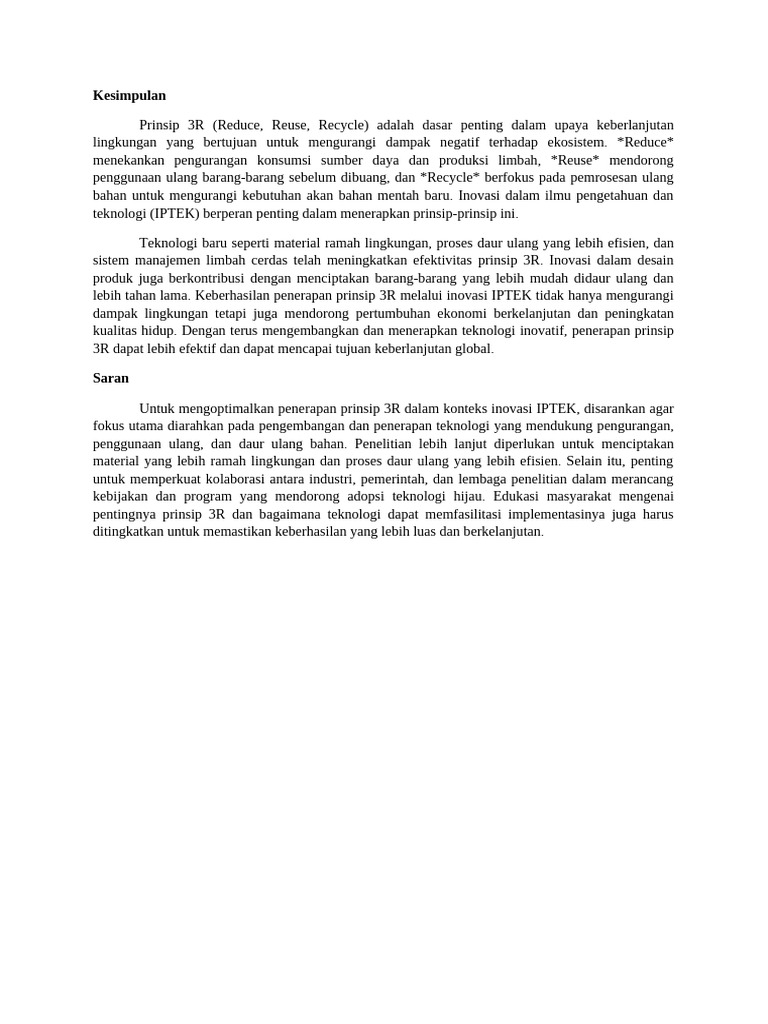 Kesimpulan Dan Saran | PDF