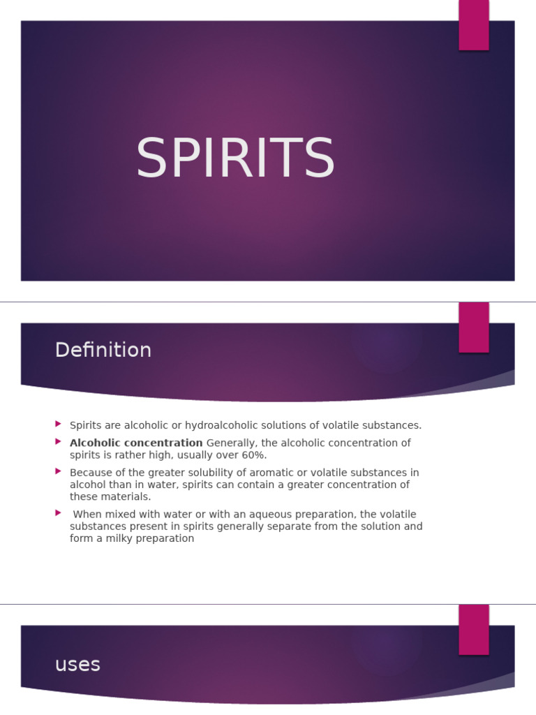 Spirits | PDF | Ethanol | Solubility