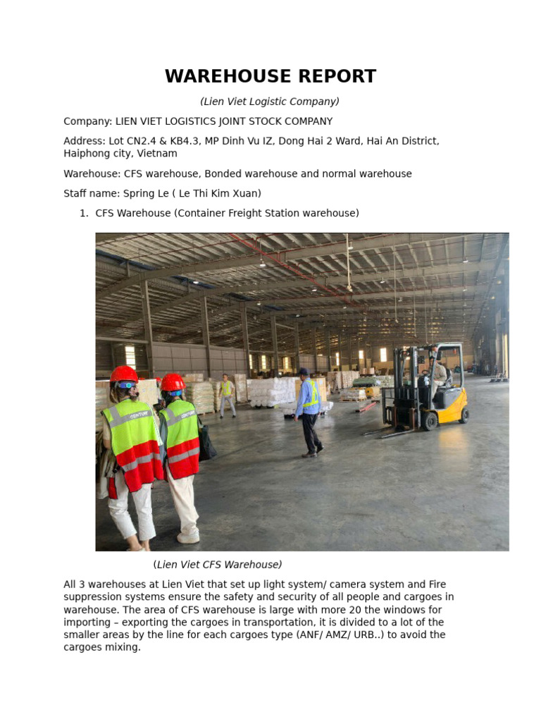 WAREHOUSE REPORT[19] | PDF | Cargo | Warehouse