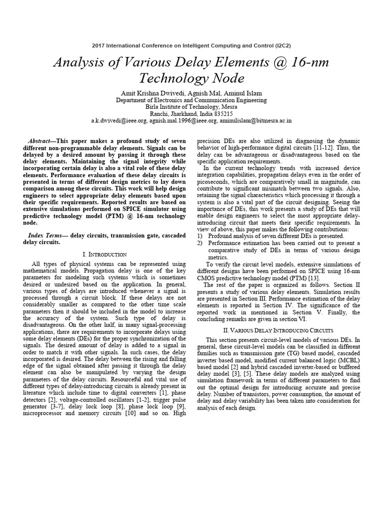 Analysis_of_various_delay_elements__16-nm_technology_node | PDF | Logic Gate | Mosfet