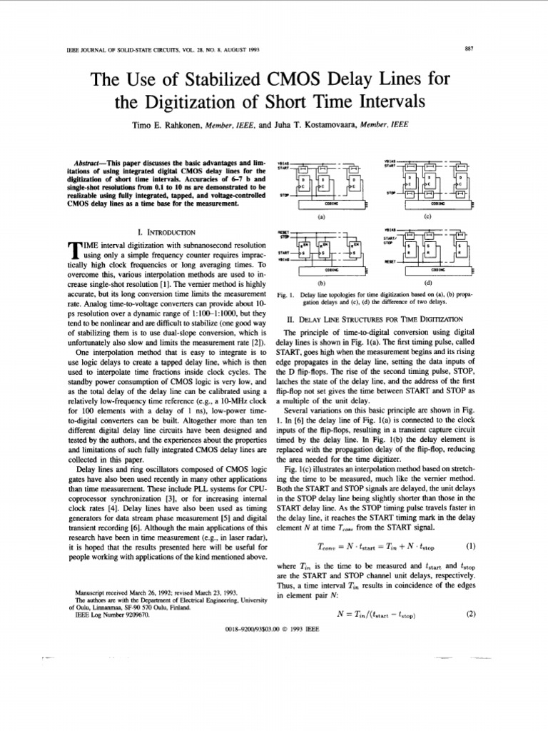 The Use of Stabilized CMOS Delay Lines For The Digitization of Short ...