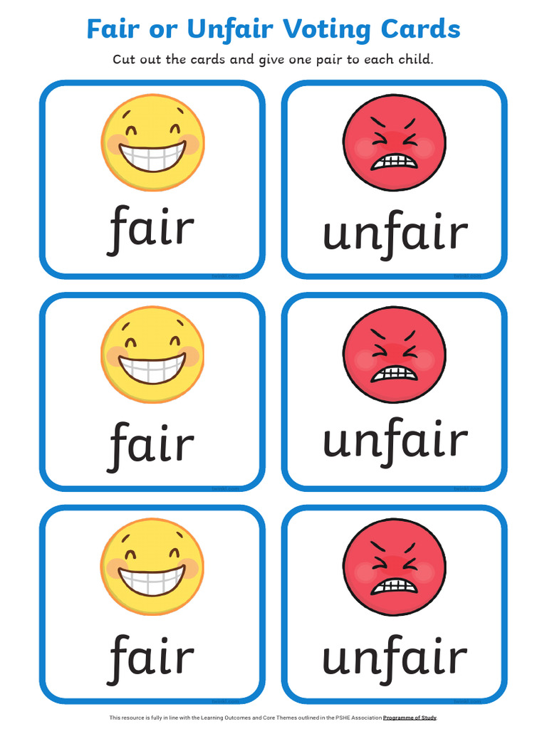 Fair or Unfair Voting Cards | PDF