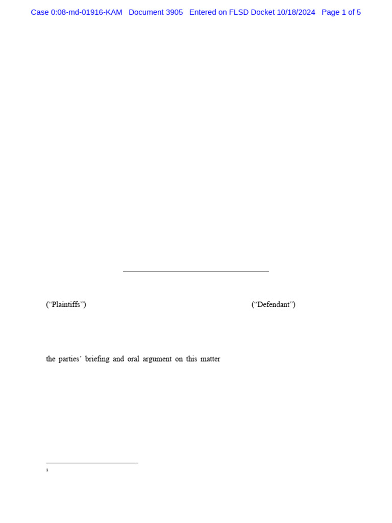 Chiquita Order On Damages Caps Under Colombian Law | PDF | Damages | Tort