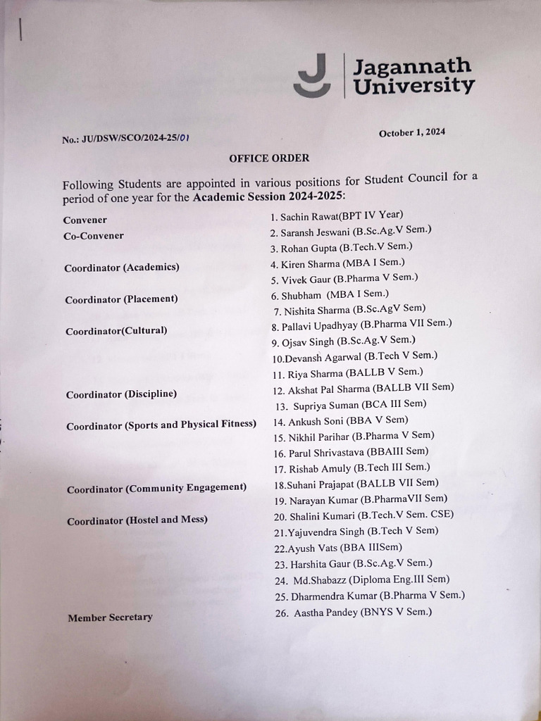 Student Council 2024-25 | PDF