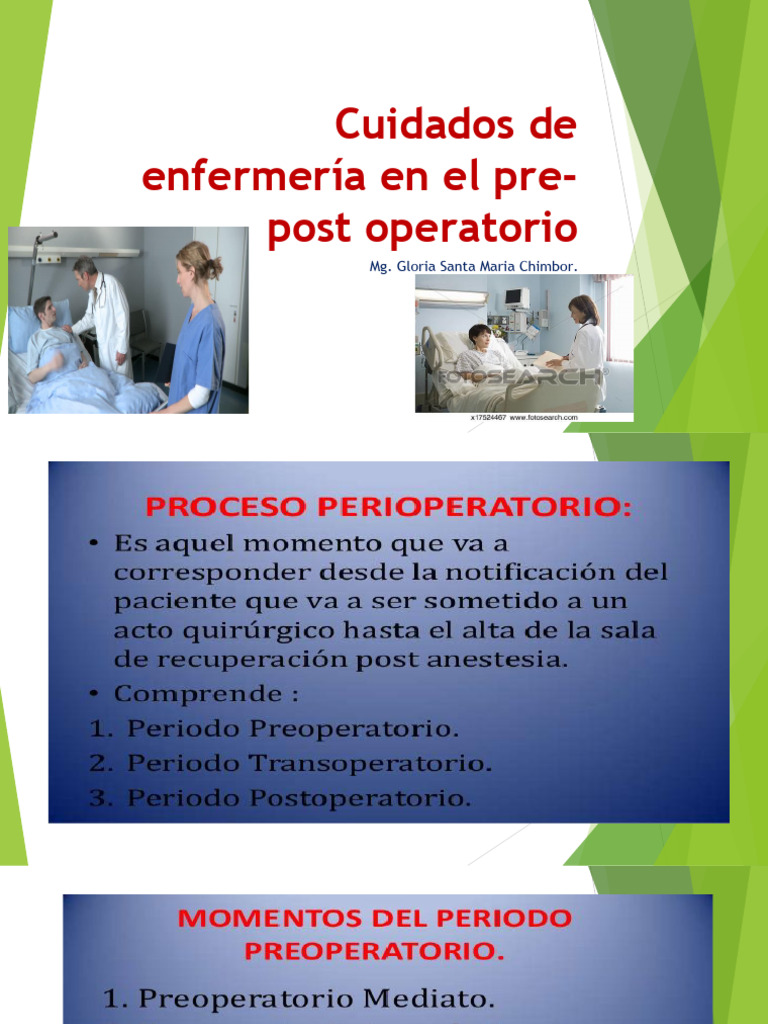Cuidados de Enfermería en El Pre - Post Operatorio | PDF