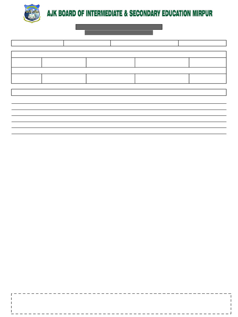 AJK Bise Mirpur Board Challan Form | PDF | Authentication | Access Control