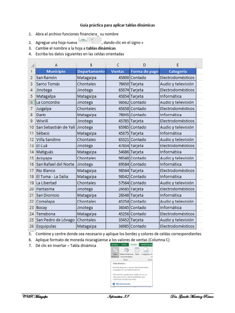 Guía de Tablas Dinámicas en Excel | PDF | Hoja de cálculo | Informática
