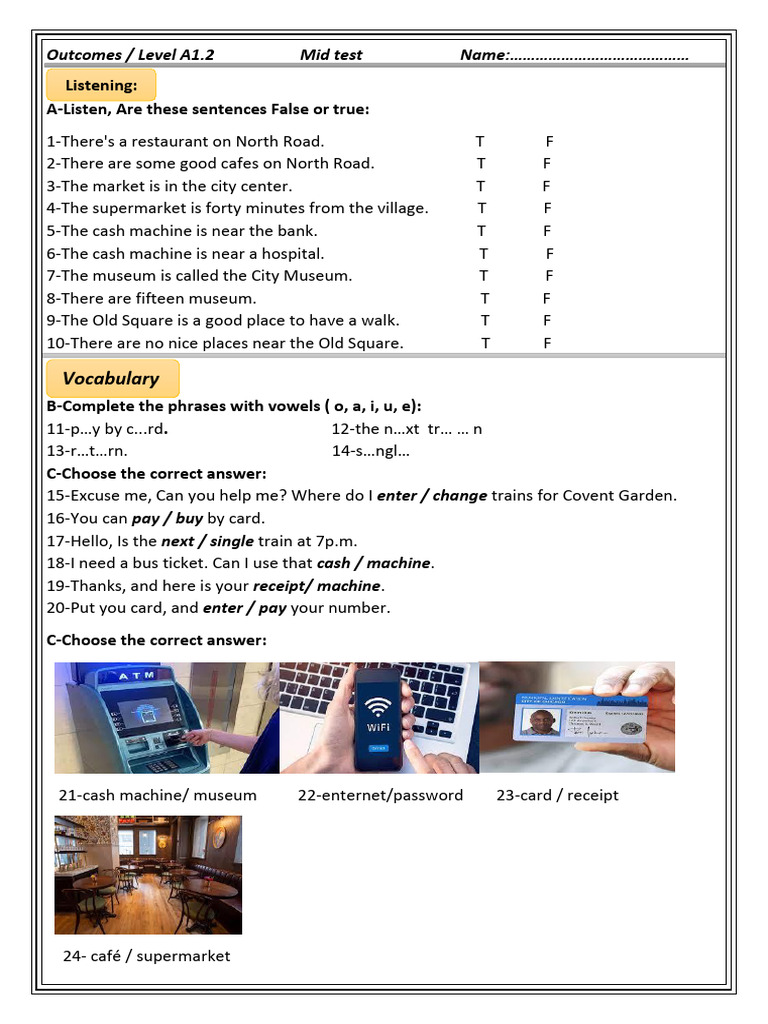 Outcomes A1.2 Mid | PDF | Linguistics