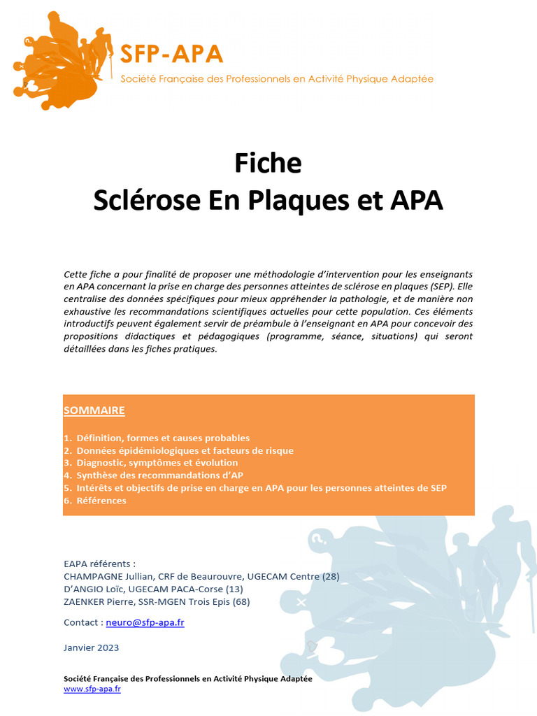 Fiche Sep Et Apa | PDF | Sclérose en plaques | Médecine clinique