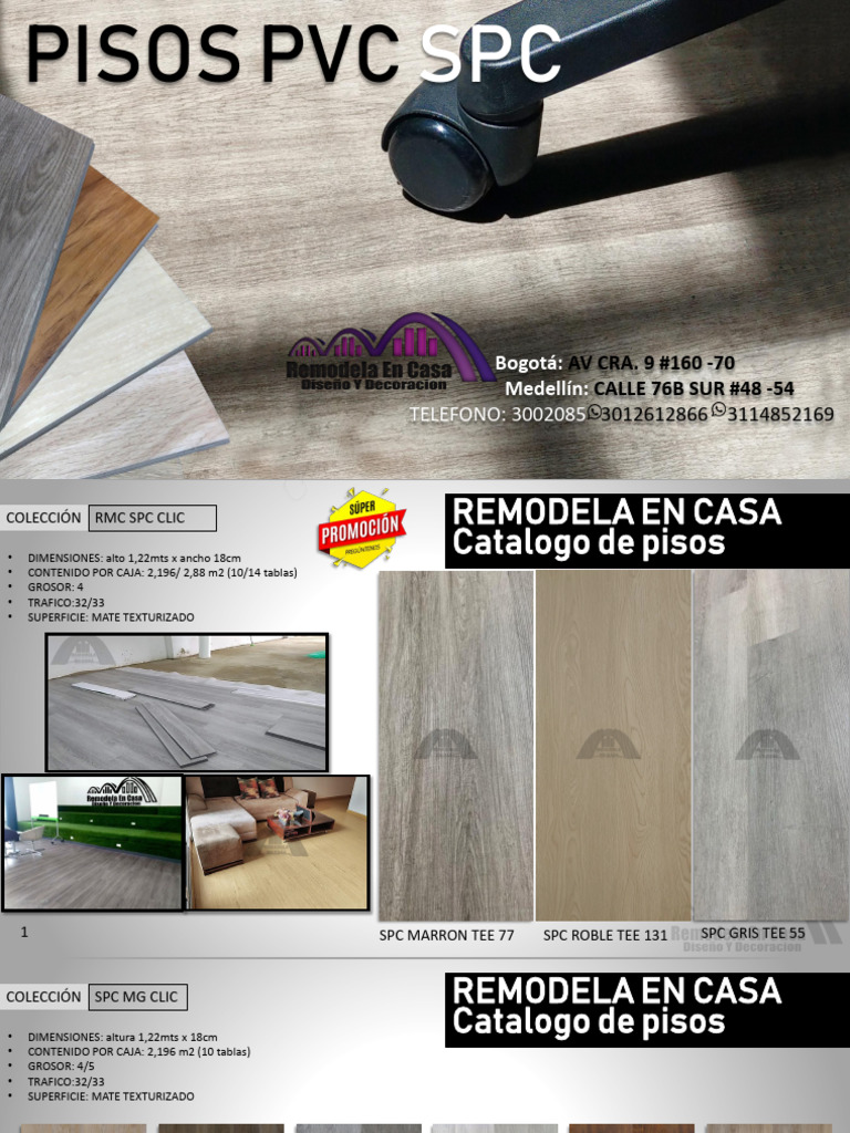 Catálogo de Pisos SPC y PVC | PDF