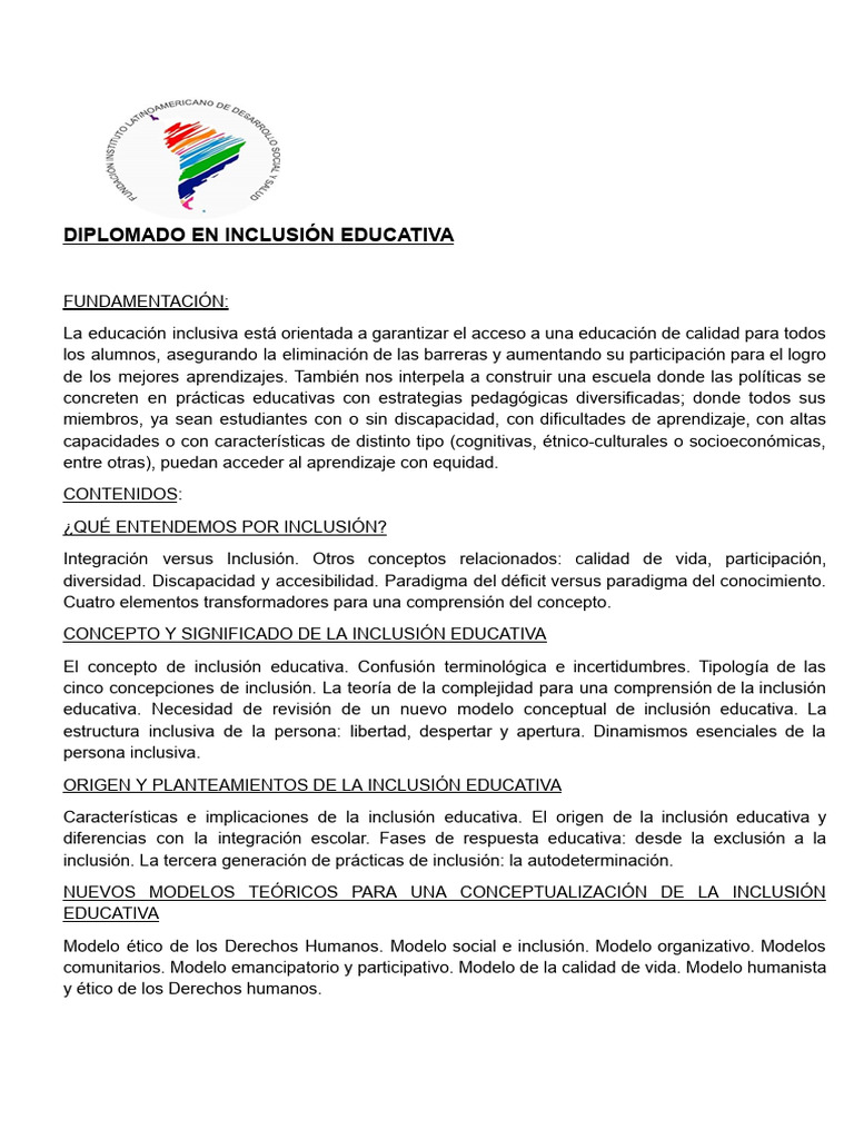 Inclusión Educativa Pdf Inclusión Educación Aprendizaje