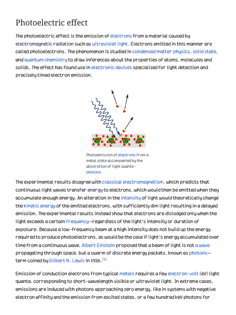 Photoelectric Effect | PDF | Photoelectric Effect | Electron