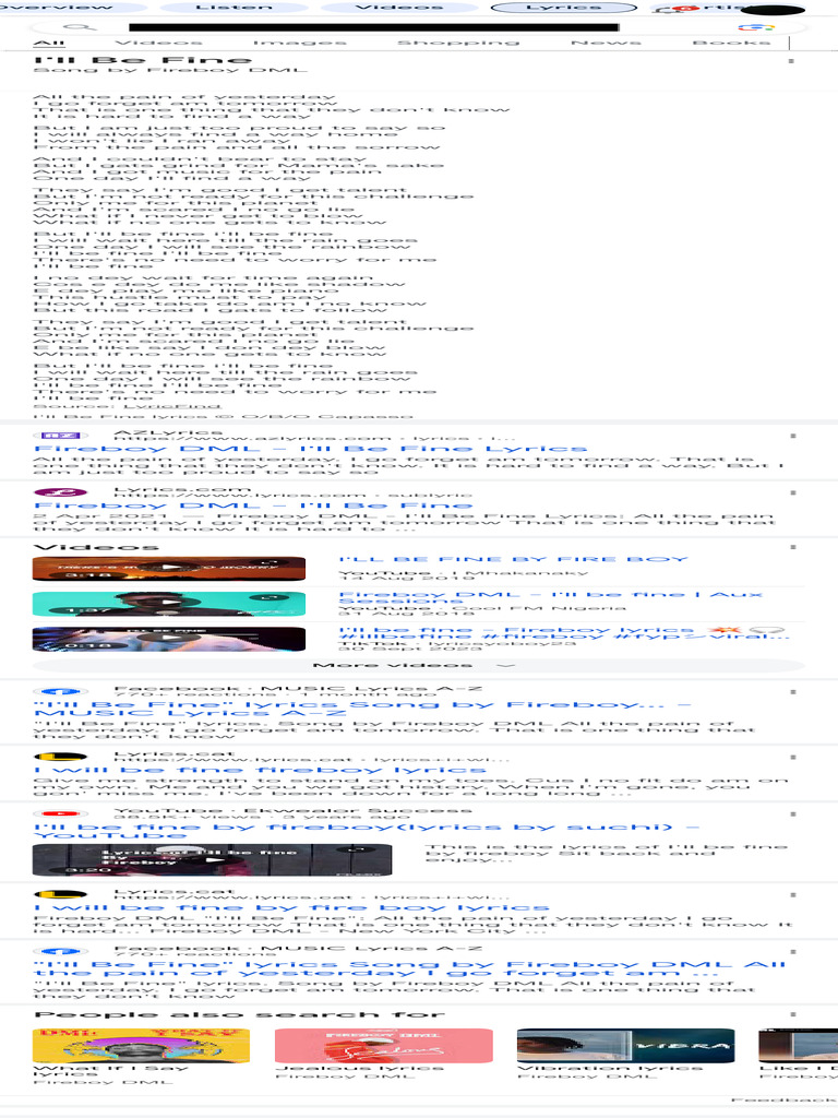 I LL Be Fine by Fireboy - Google Search | PDF