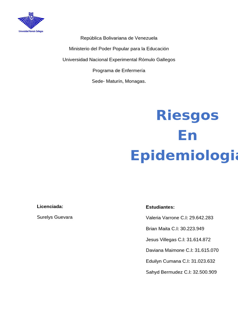 Riesgo en Epidemiologia | PDF | Riesgo | Factor de riesgo