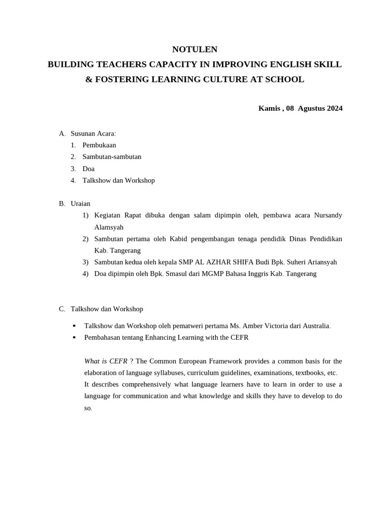 NOTULEN | PDF | Language Arts & Discipline