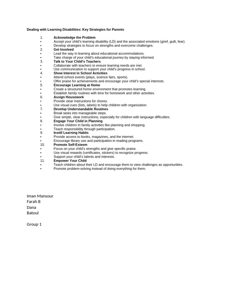 Dealing With Learning Disabilities | PDF