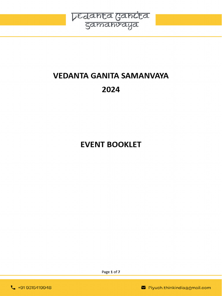 Vgs Eventbooklet | PDF