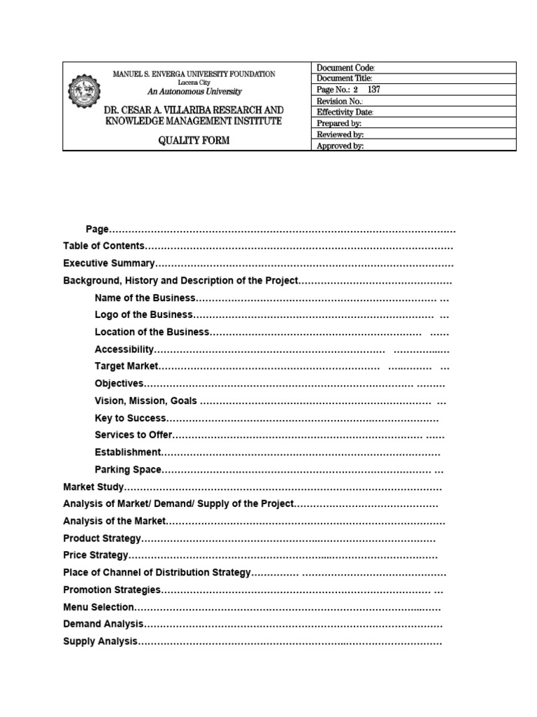 Feasibility Study Overview and Contents | PDF | Business | Economies