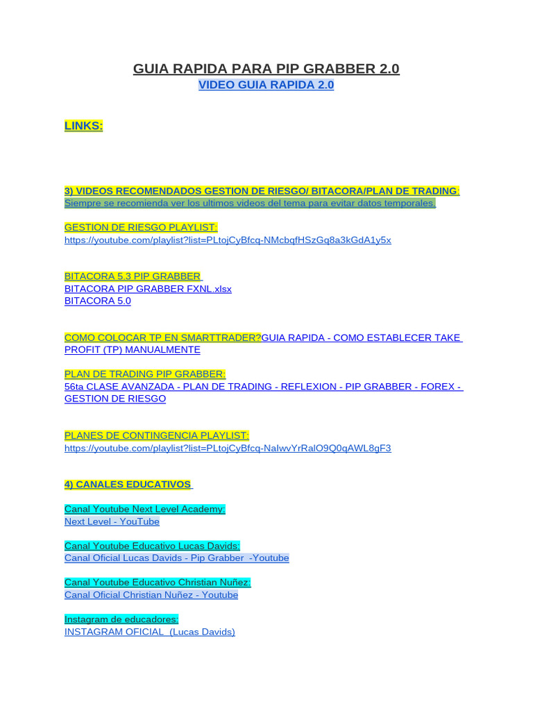 Guia Rapida Pip Grabber | PDF | Negocios | Informática