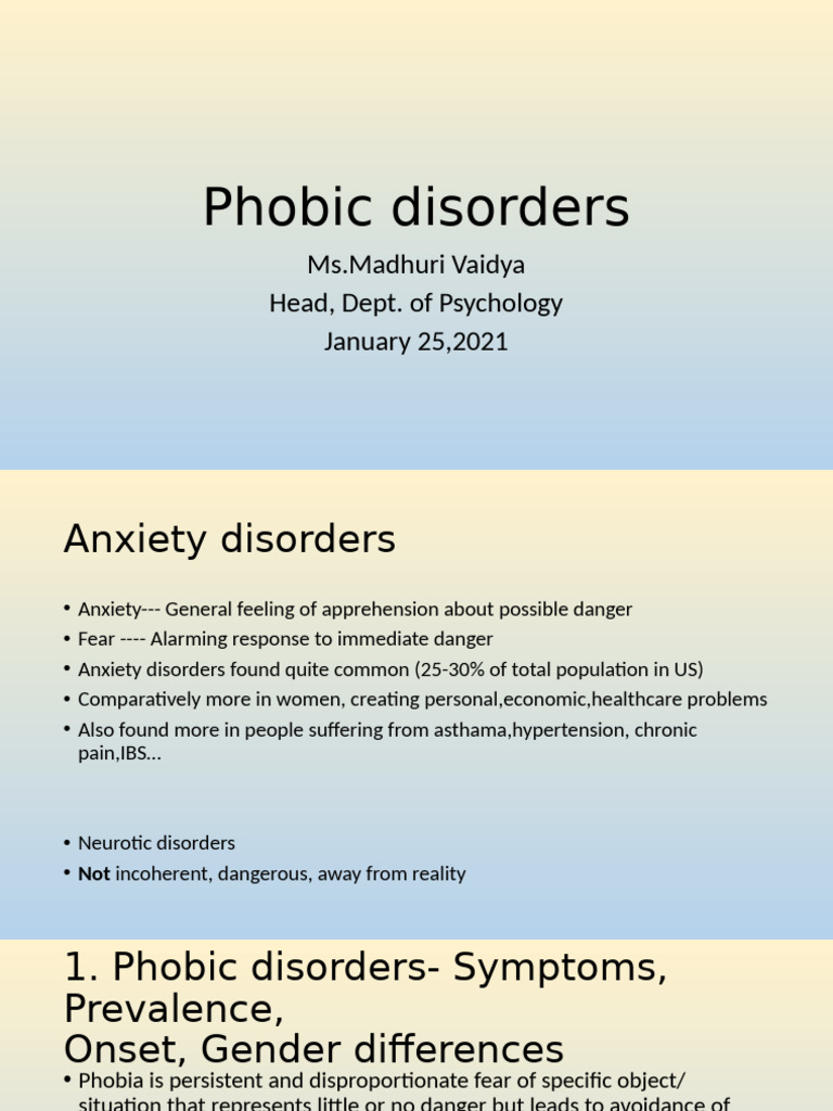 Anxiety Disorders - Phobia | PDF | Phobia | Anxiety