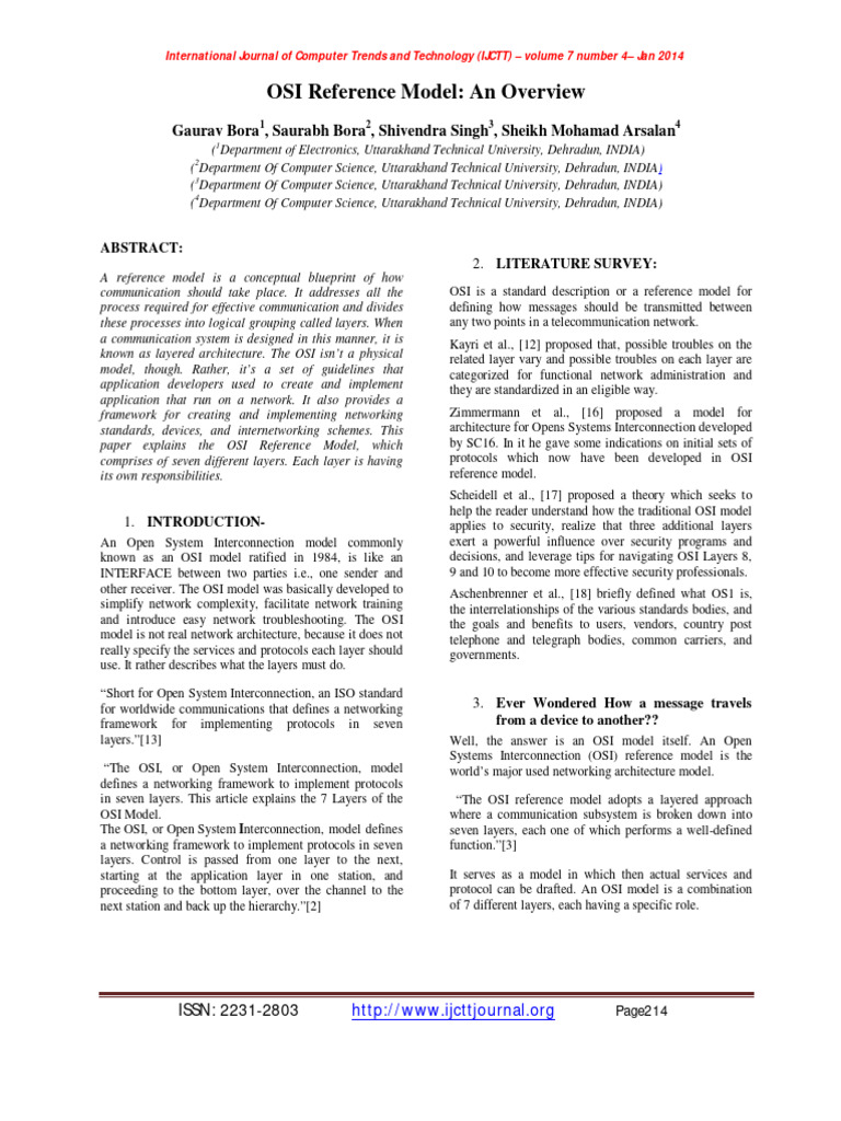 OSI Reference Model: An Overview | PDF | Osi Model | Computer Network