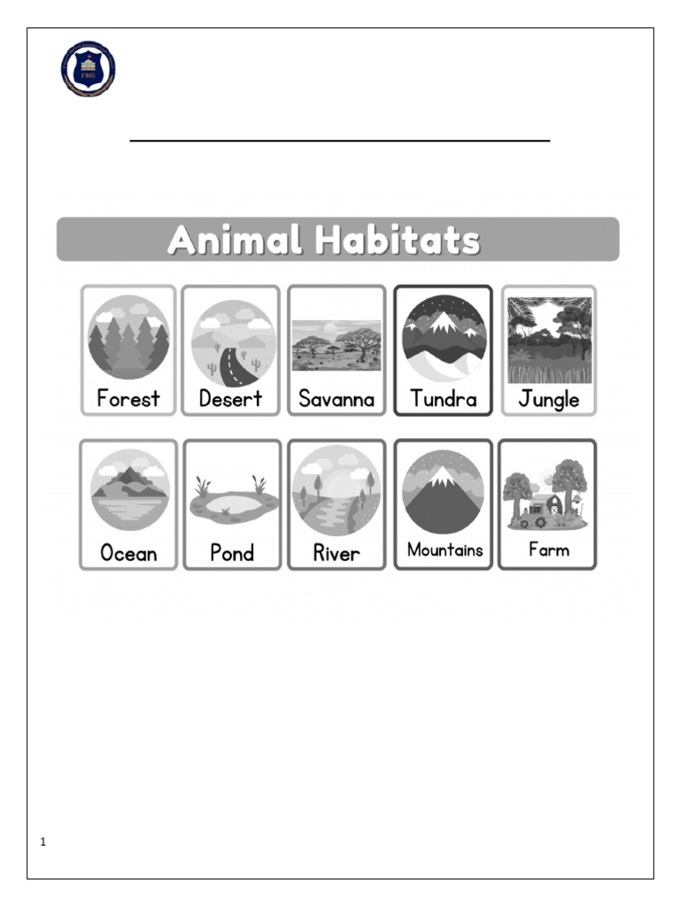 Animals On Different Habitat Handout | PDF