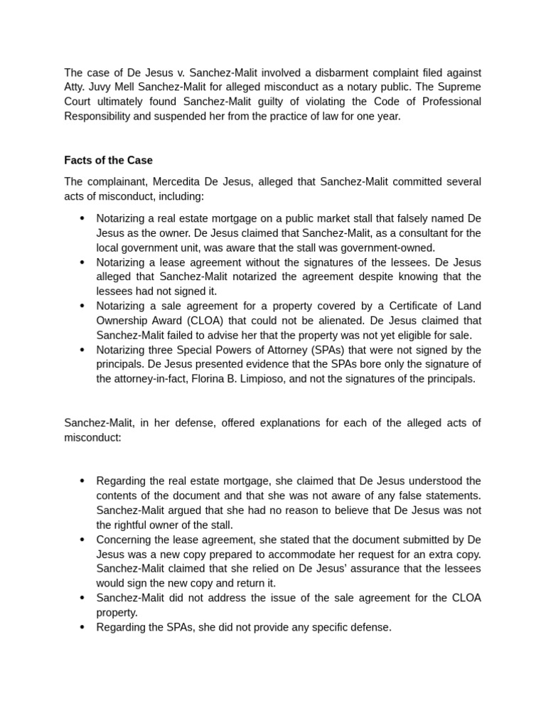 De Jesus Vs Sanchez Malit | PDF | Exclusionary Rule | Admissible Evidence