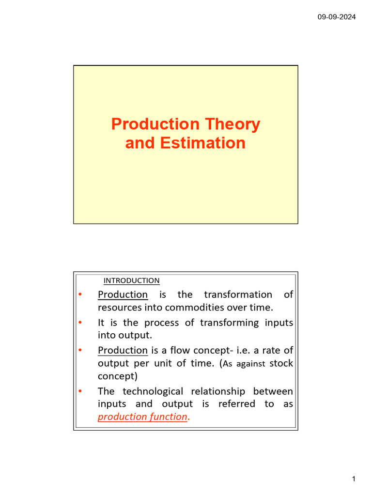 Production Theory and Function Overview | PDF | Production Function ...