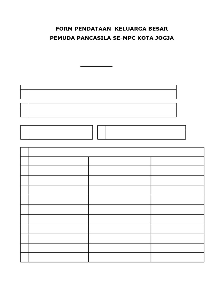 Form Pendataan Jogja | PDF