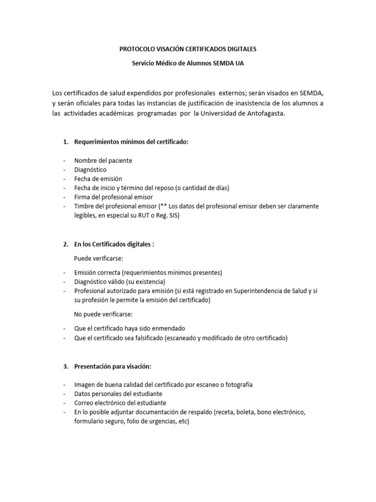 Protocolo Visación Certificados Digitales Semda | PDF | Negocios