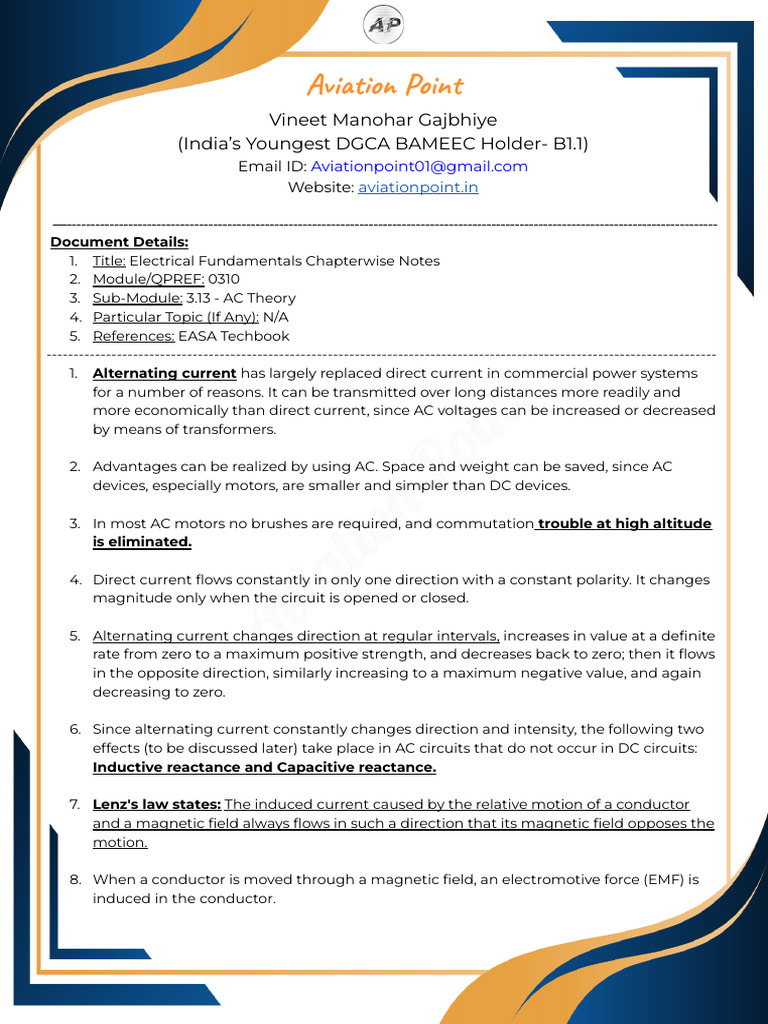 03.13-AC Theory | PDF | Alternating Current | Direct Current